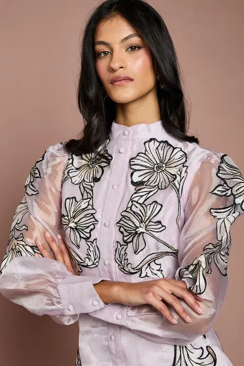 Coast Petite Embroidered Midi Dress - Blush