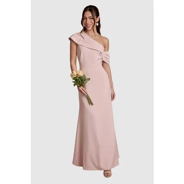 Coast One-shoulder Asymmetric Maxi Dress - Blush
