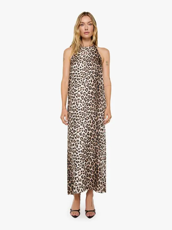 La Prestic Ouiston Marbella Dress Panthere Print Silk Halterneck Maxi - Leopard