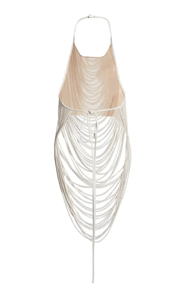 Zuhair Murad Beaded Fringes Top - White