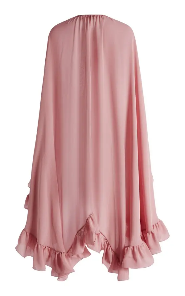 Zuhair Murad Georgette Cape With Ruffles