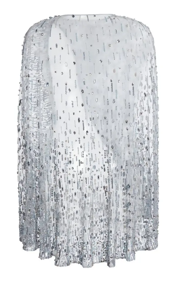 Zuhair Murad Tulle Sand Embroidered Short Cape