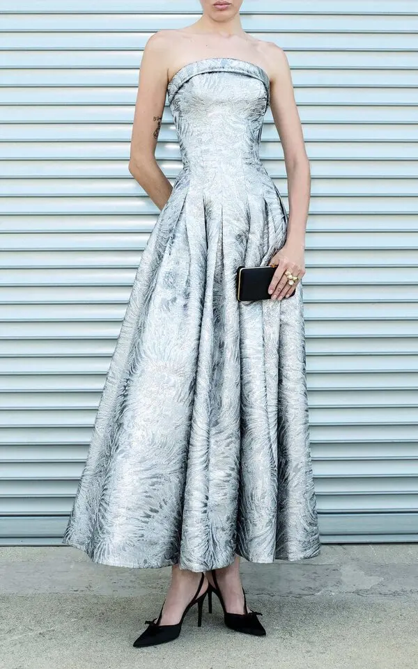 Zuhair Murad Heavy Jacquard Ankle Dress