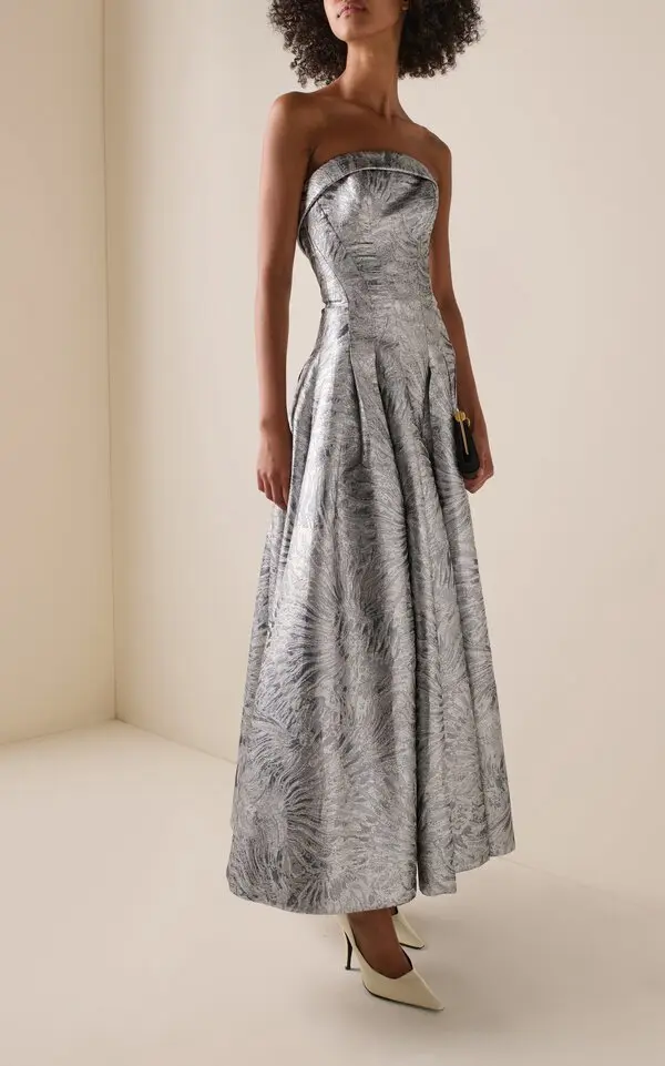 Zuhair Murad Heavy Jacquard Ankle Dress