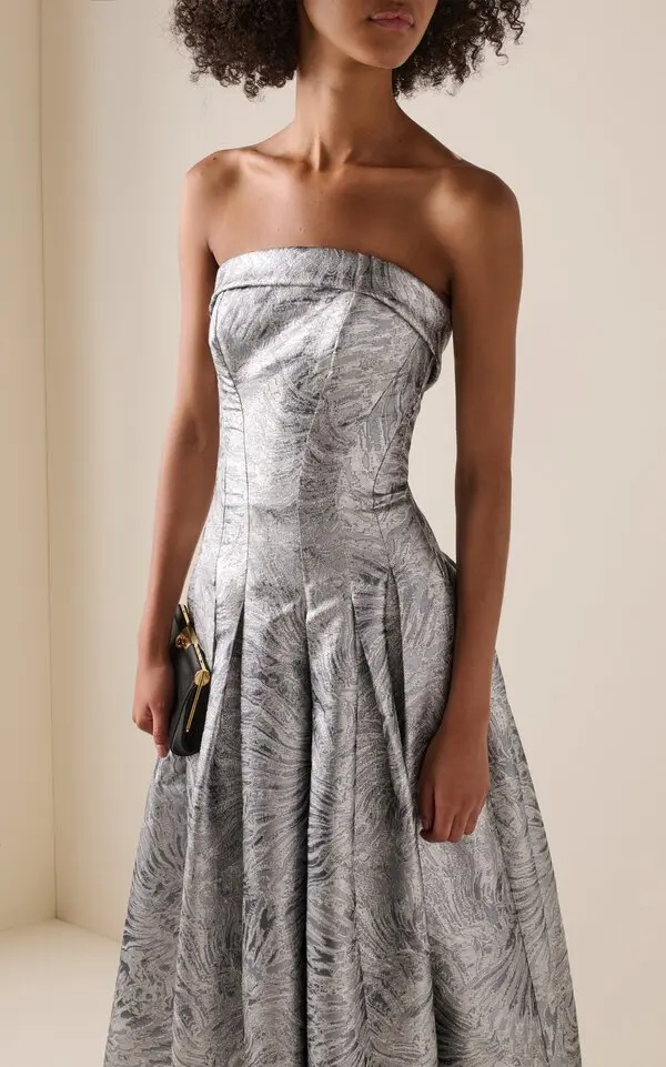 Zuhair Murad Heavy Jacquard Ankle Dress