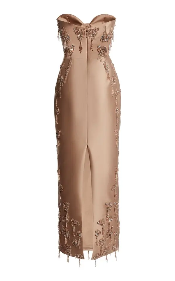 Zuhair Murad Mikado Embroidered Off-shoulder Ankle/dress