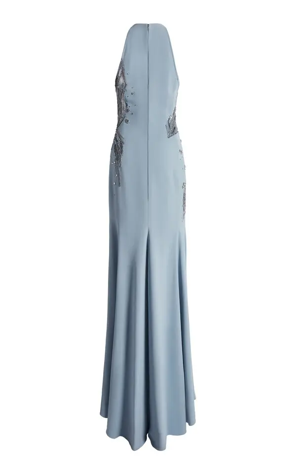Zuhair Murad Heavy Cady Wave Motion Embroidered Long Dress