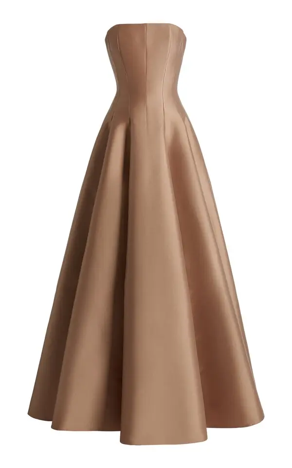 Zuhair Murad Mikado Corset Gown Dress - Brown