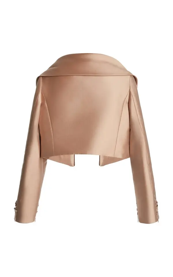 Zuhair Murad Mikado Embroidered Short Jacket
