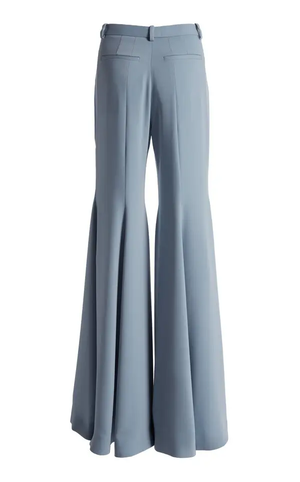 Zuhair Murad Light Cady Maxi Flared Bottoms/pants - Light Blue