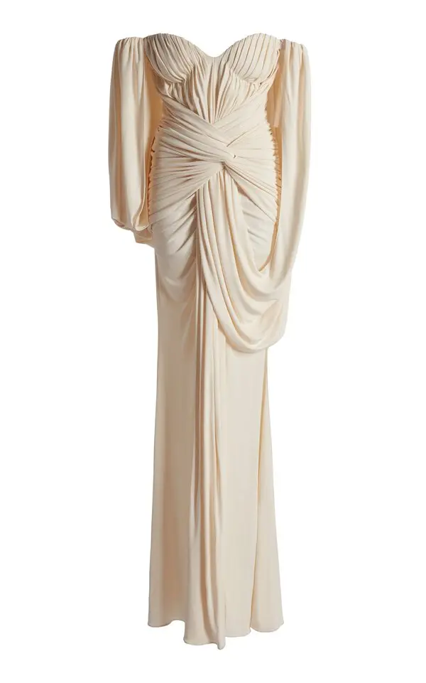 Zuhair Murad Jersey Off-shoulder Long Dress