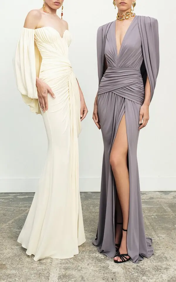 Zuhair Murad Jersey Off-shoulder Long Dress