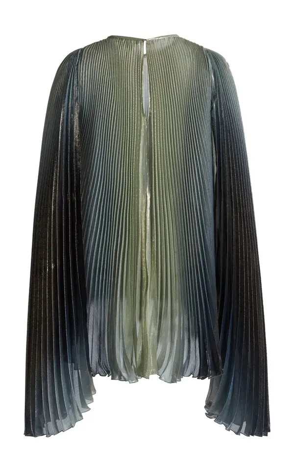 Zuhair Murad Printed Lame Plisse Blouse