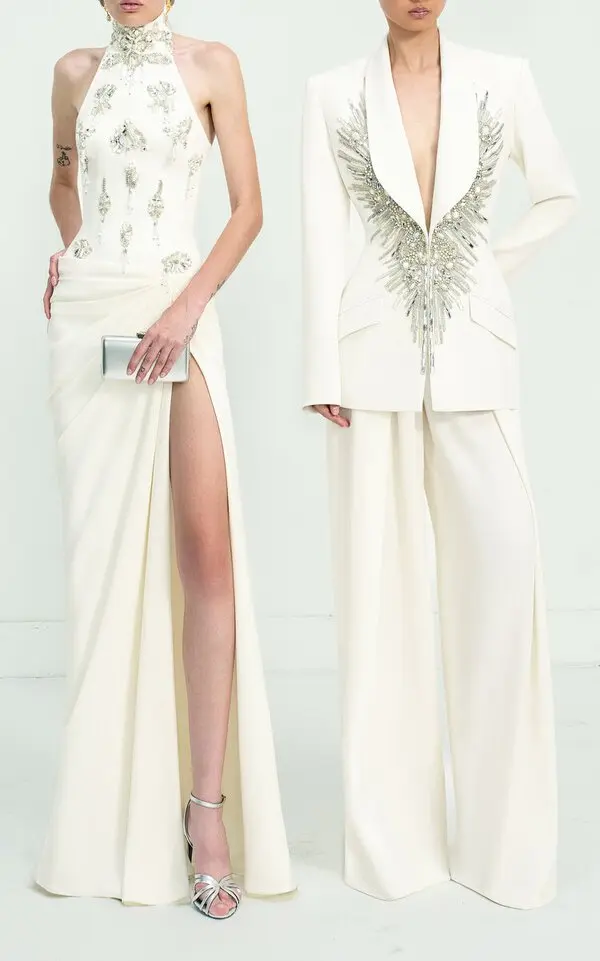 Zuhair Murad Embroidered Halter Neck Gown