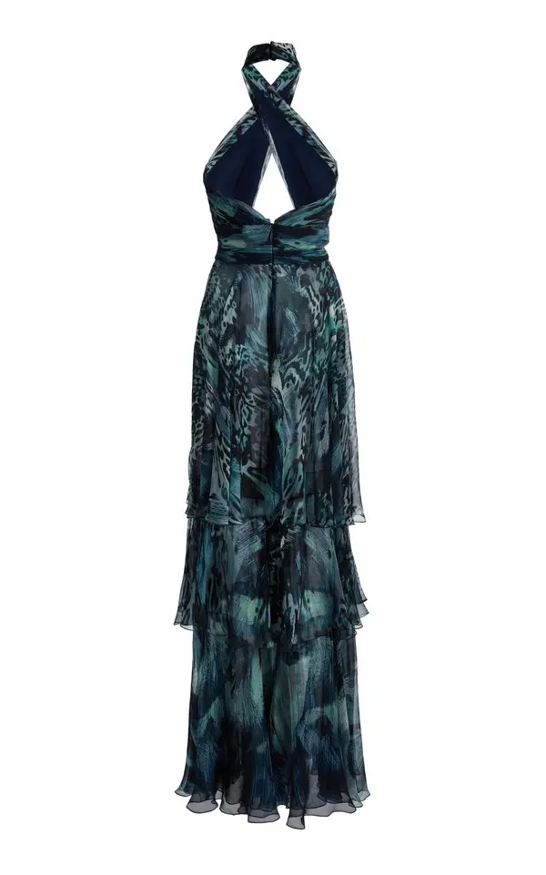 Zuhair Murad Chiffon Guppy Print Jumpsuit