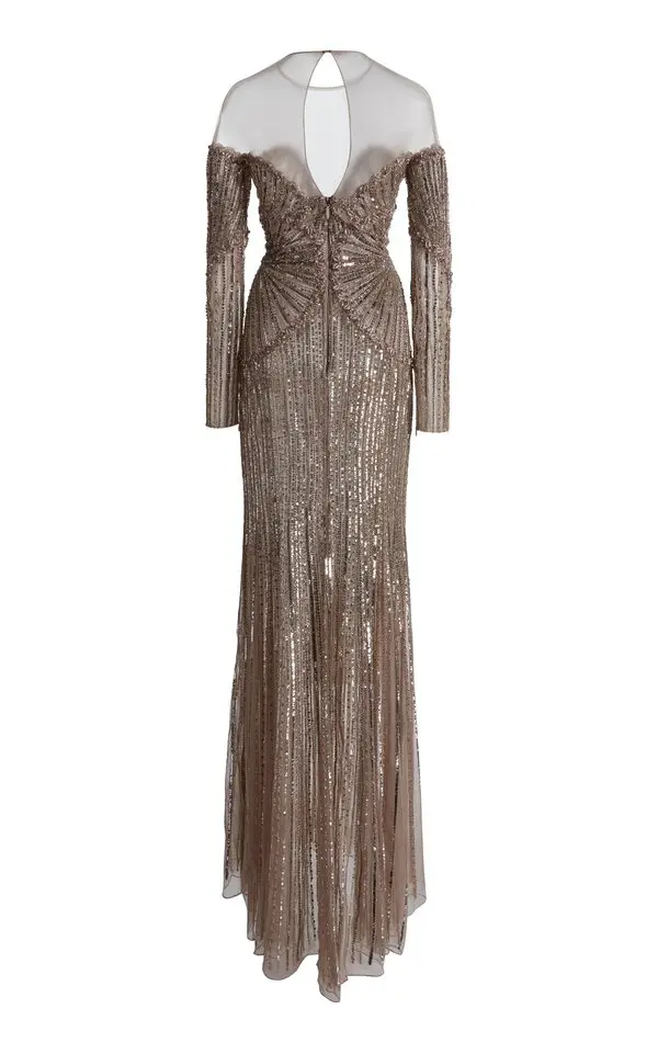 Zuhair Murad Embroidered Long Sleeve Gown