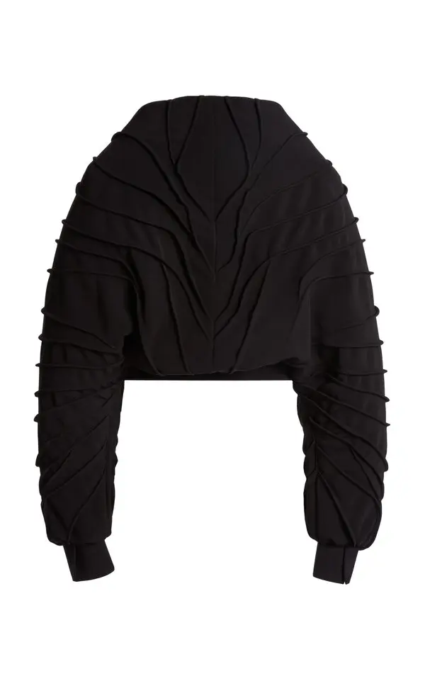 Zuhair Murad Heavy Cady Cocoon Jacket With Pintucks