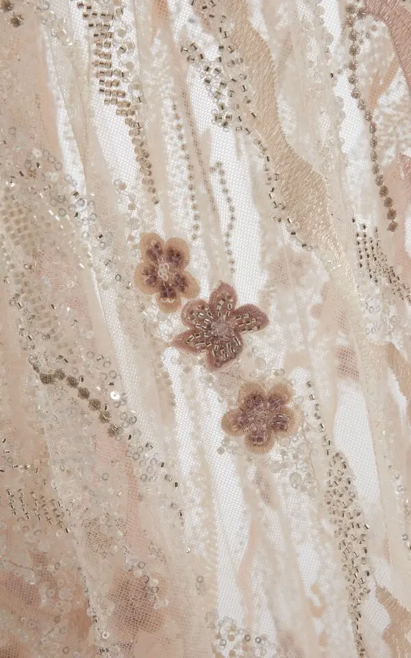 Zuhair Murad Tulle Embroidered Long Sleeves Long Dress