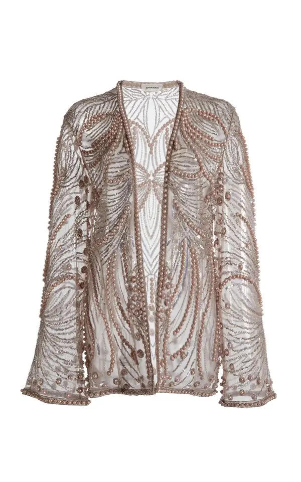 Zuhair Murad Tulle Algua Embroidered Jacket