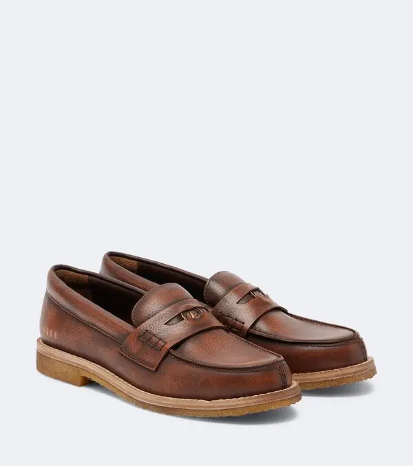 GOLDEN GOOSE Jerry Leather Penny Loafers - Brown