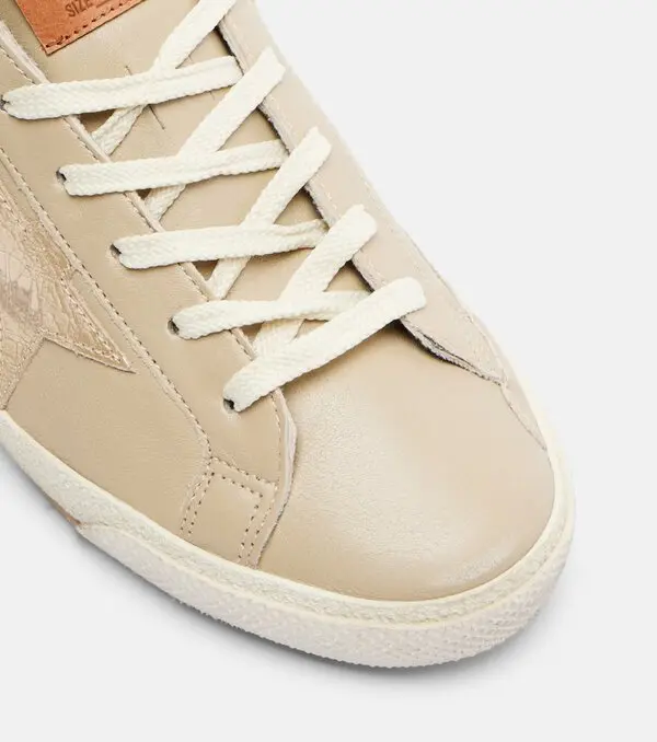 GOLDEN GOOSE Super-star Leather Sneakers - Beige