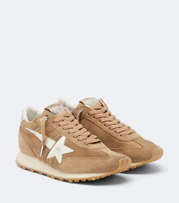 GOLDEN GOOSE Running Marathon Suede Sneakers - Beige
