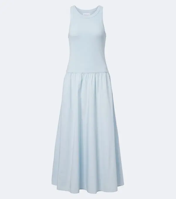 Velvet By Graham & Spencer Romilly Cotton-blend Maxi Dress - Blue