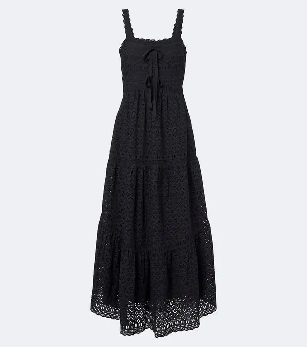 Ulla Johnson Constance Broderie Anglaise Cotton Midi Dress - Blue