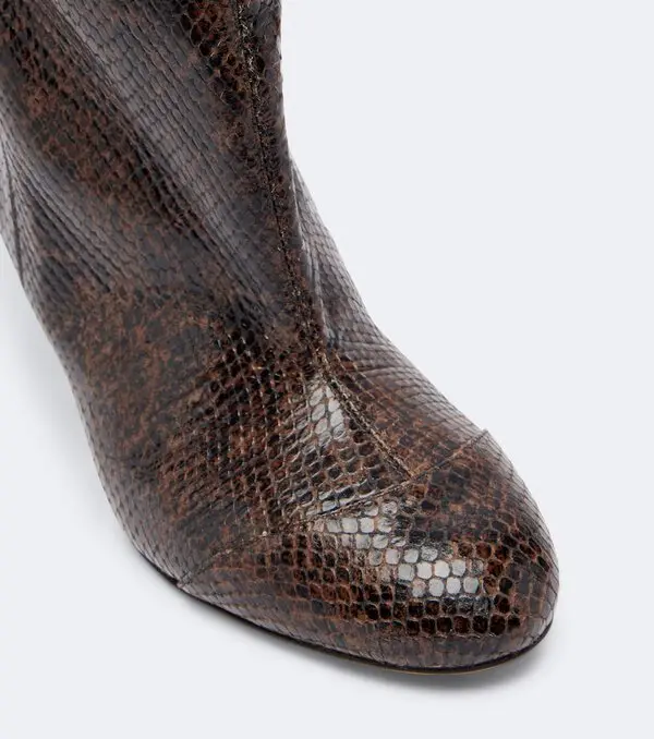 Isabel Marant Étoile Eldra Snakeskin Effect Leather Ankle Boots