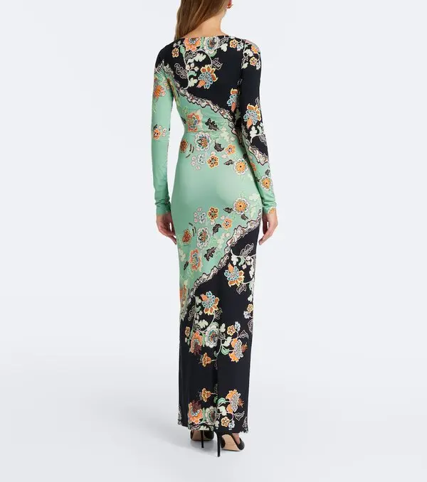 Roberto Cavalli Floral Print Maxi Dress