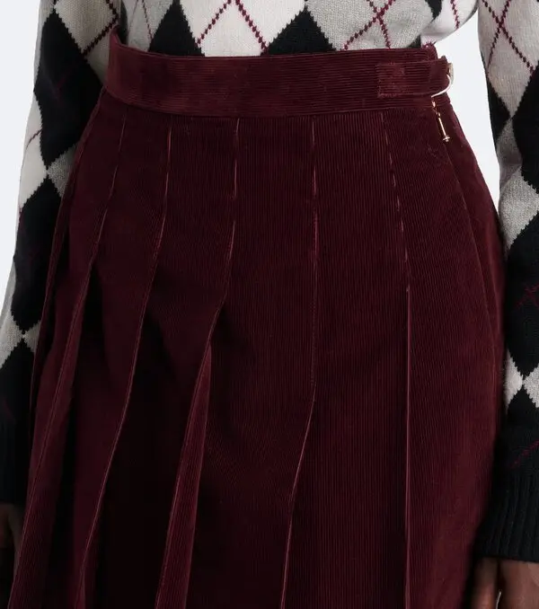 Thom Browne Cotton Corduroy Pleated Mini Skirt