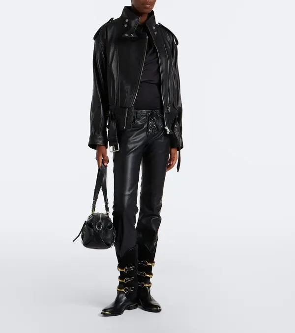 Isabel Marant Étoile Mexia Leather And Suede Cowboy Boots - Black