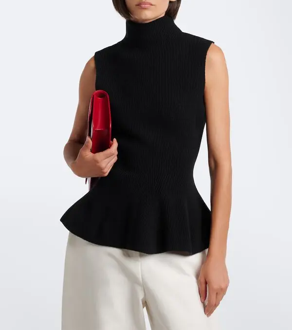 RÓHE Wool And Cashmere Ribbed Turtleneck Top