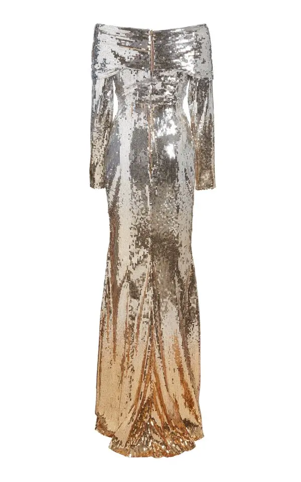 Zuhair Murad Degrade Sequins Off-shoulder Long Dress