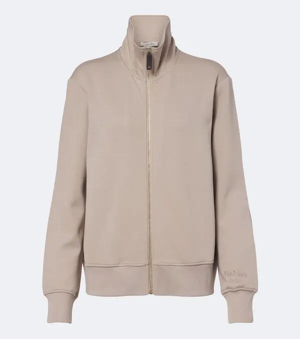 Max Mara Cotton-blend Zip-up Sweatshirt - Beige