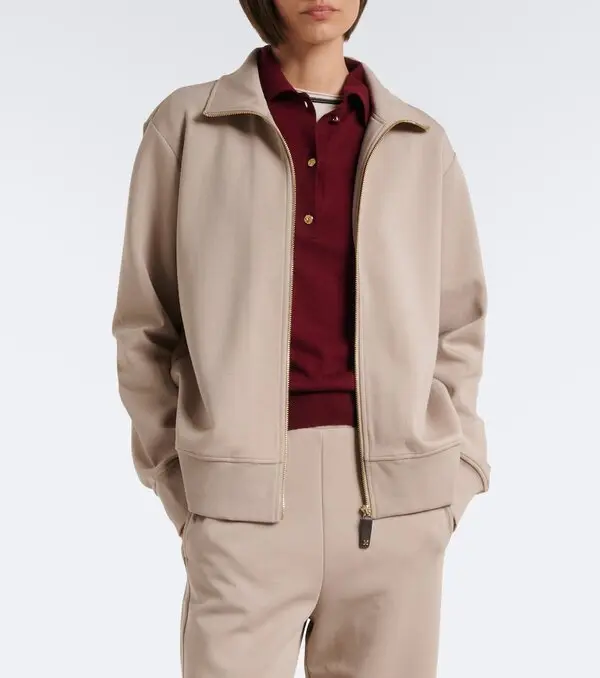 Max Mara Cotton-blend Zip-up Sweatshirt