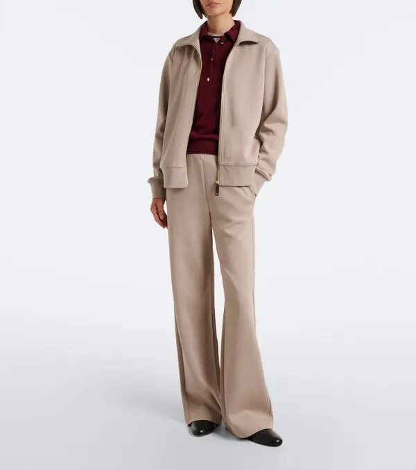 Max Mara Cotton-blend Zip-up Sweatshirt