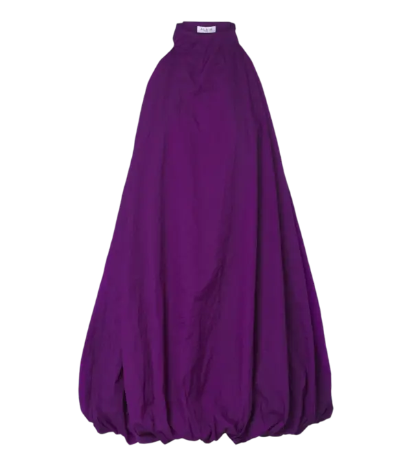 Alaïa Halterneck Balloon Hem Mini Dress - Purple