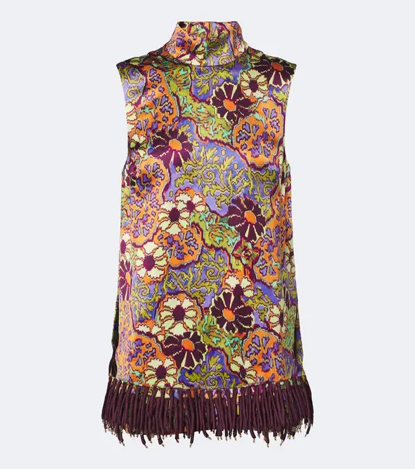 ALEMAIS Al�mais Joanna Floral Fringed Top - Multicoloured