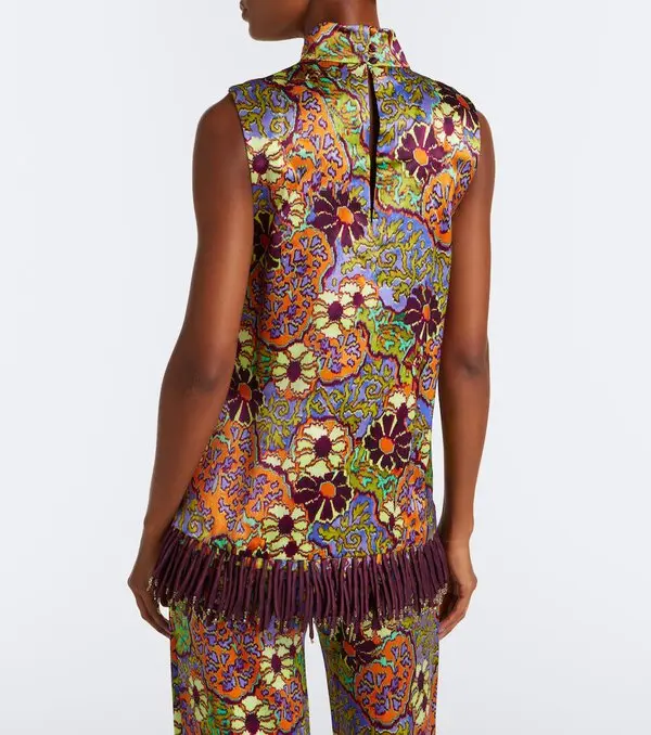 ALEMAIS Al�mais Joanna Floral Fringed Top