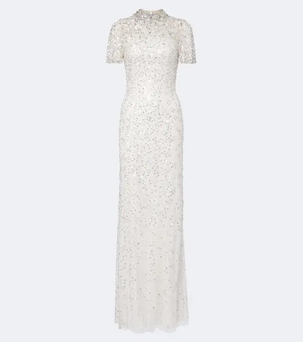 Jenny Packham Embellished Gown - White