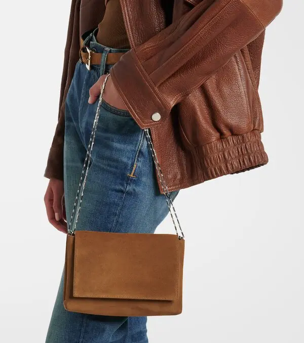 Nour Hammour Zeina Suede Shoulder Bag