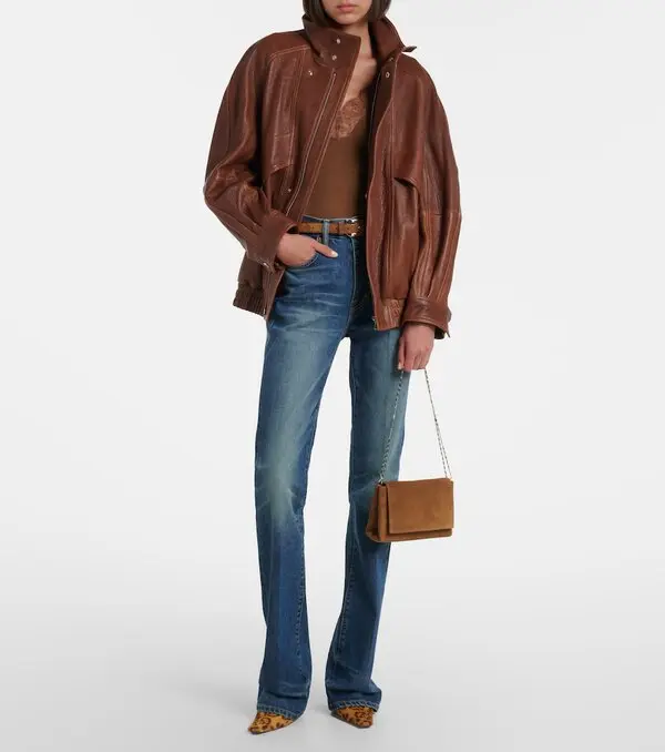 Nour Hammour Zeina Suede Shoulder Bag