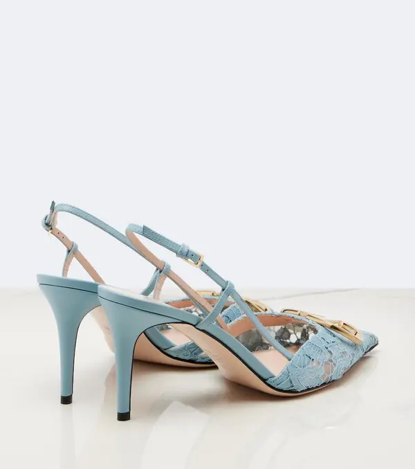 Valentino Garavani Vlogo Lace Slingback Pumps