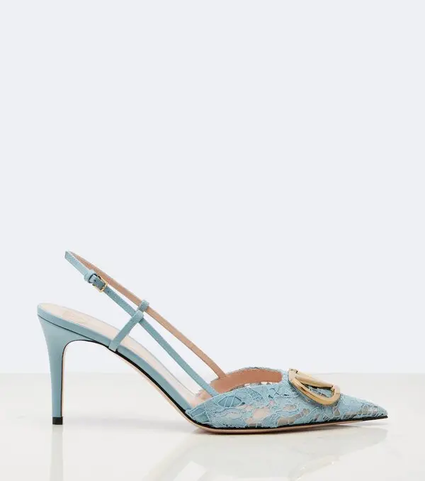 Valentino Garavani Vlogo Lace Slingback Pumps