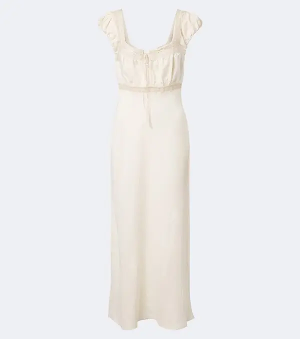 Rixo Maeva Lace-trimmed Linen-blend Maxi Dress - White