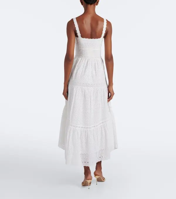 Ulla Johnson Constance Broderie Anglaise Midi Dress - White