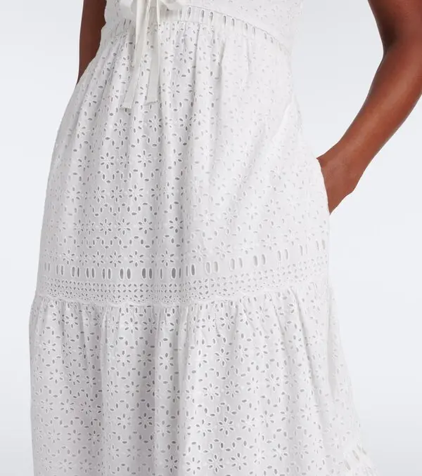 Ulla Johnson Constance Broderie Anglaise Midi Dress - White