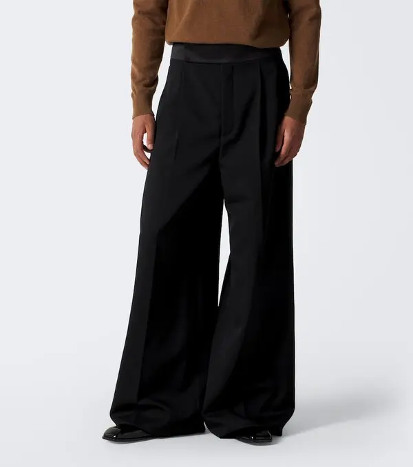 Saint Laurent Pleated Wool Wide-leg Pants