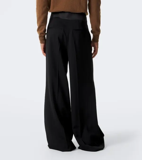 Saint Laurent Pleated Wool Wide-leg Pants